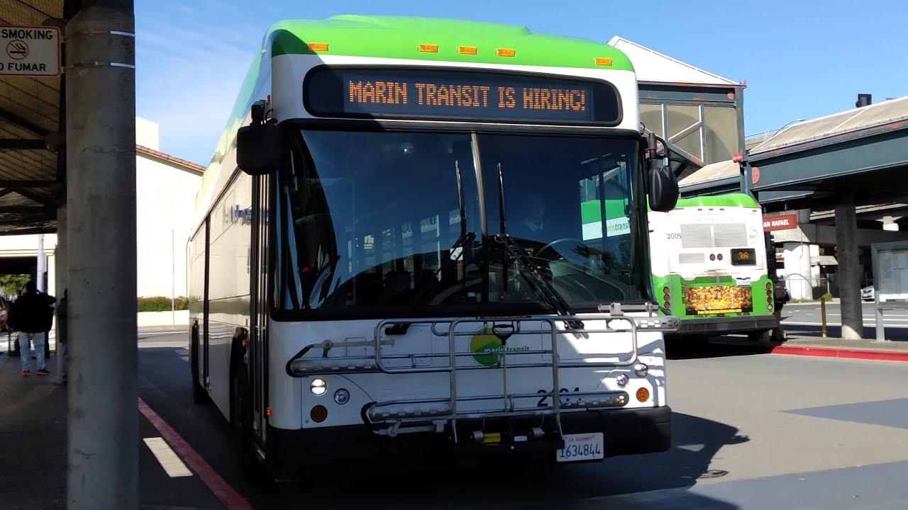 Marin Transit 2021 Gillig Low Floor Plus EV 40' #2104 on Route 49 - YouTube
