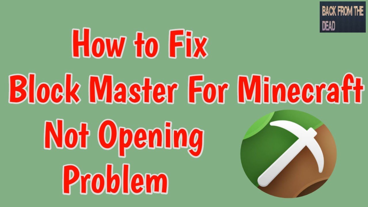 Fix Block Master For Minecraft Not Opening Problem | Block Master for ...