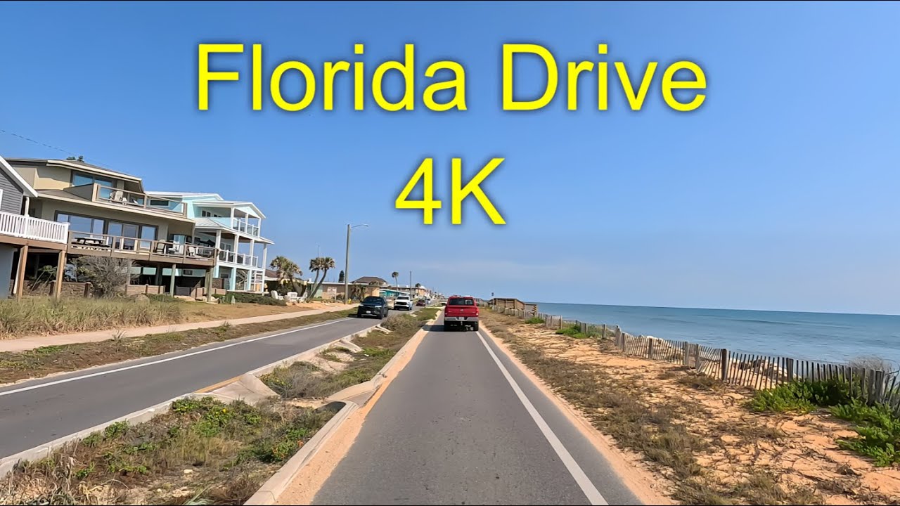 4K | Florida A1A | Daytona Beach to Jacksonville Beach | Full Drive ...