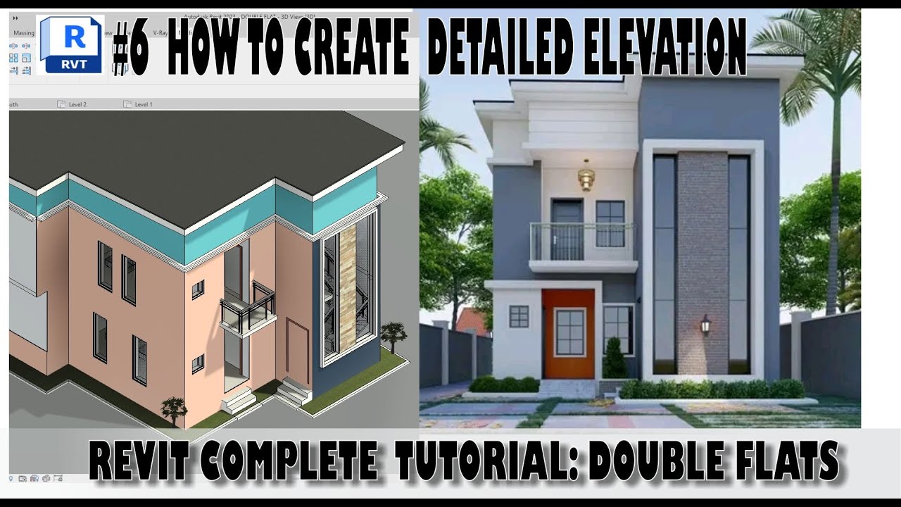 #6 HOW TO CREATE DOUBLE FLATS DETAILS ELEVATION: REVIT 2025,2024, # ...