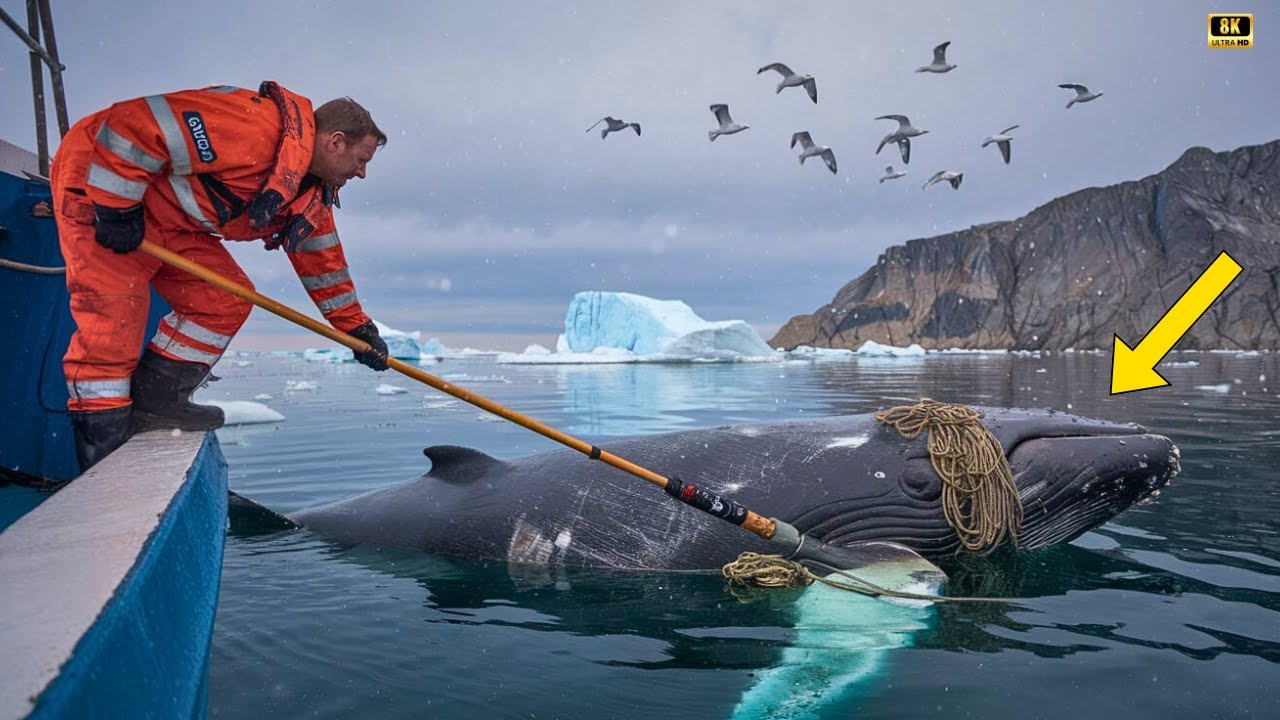 A Fin Whale Injured by Predator, was successfully Rescued by Unknow Man ...