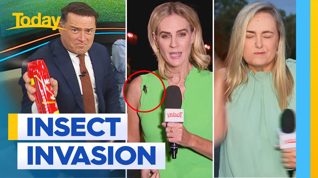 Even the Today reporters aren't safe from the Aussie bug invasion ...