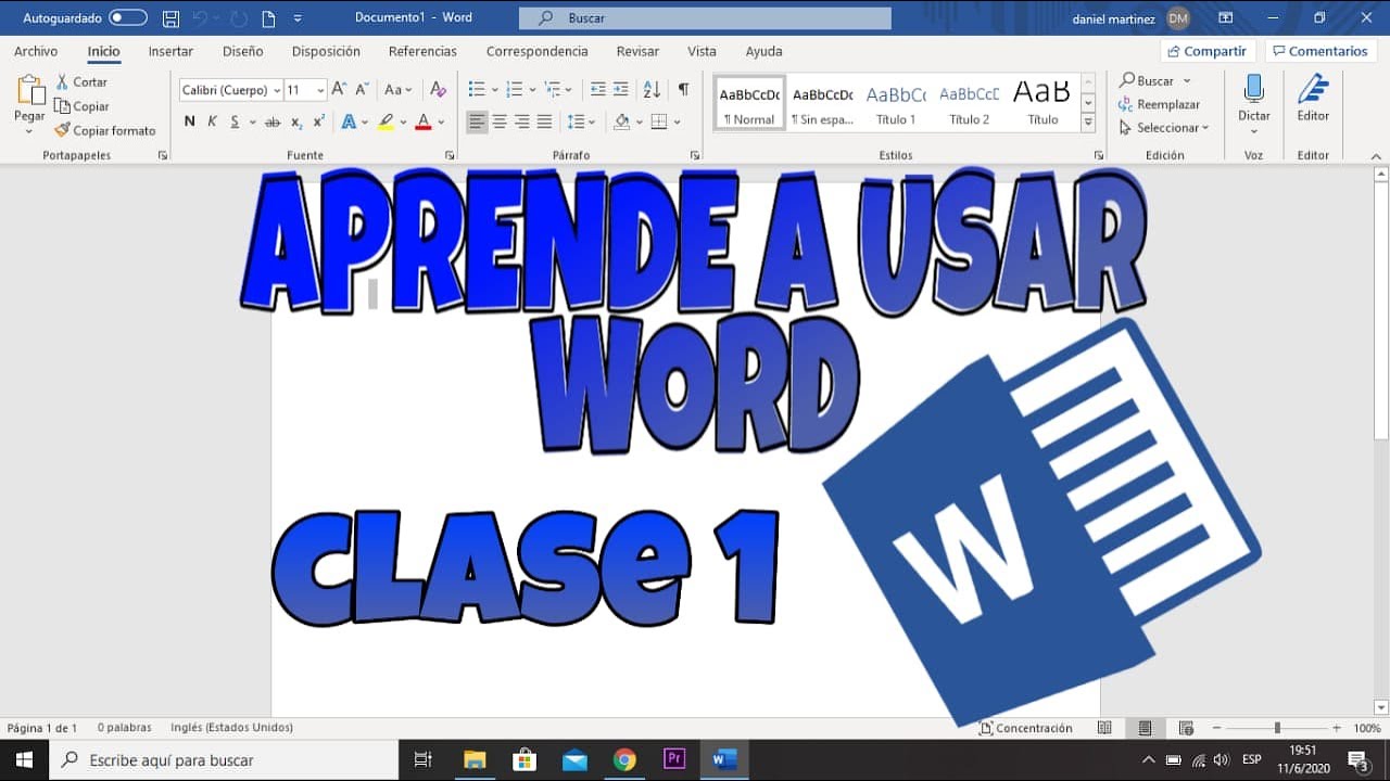 APRENDE A USAR WORD CLASE 1 - YouTube