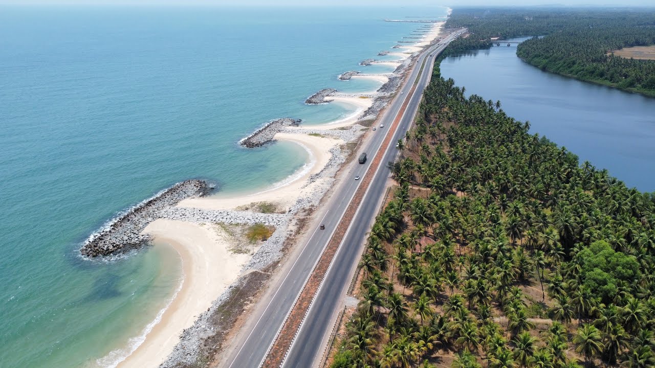 Drone view | 4K | Cinematic | Maravanthe Beach|| Kundapura || Aerial ...