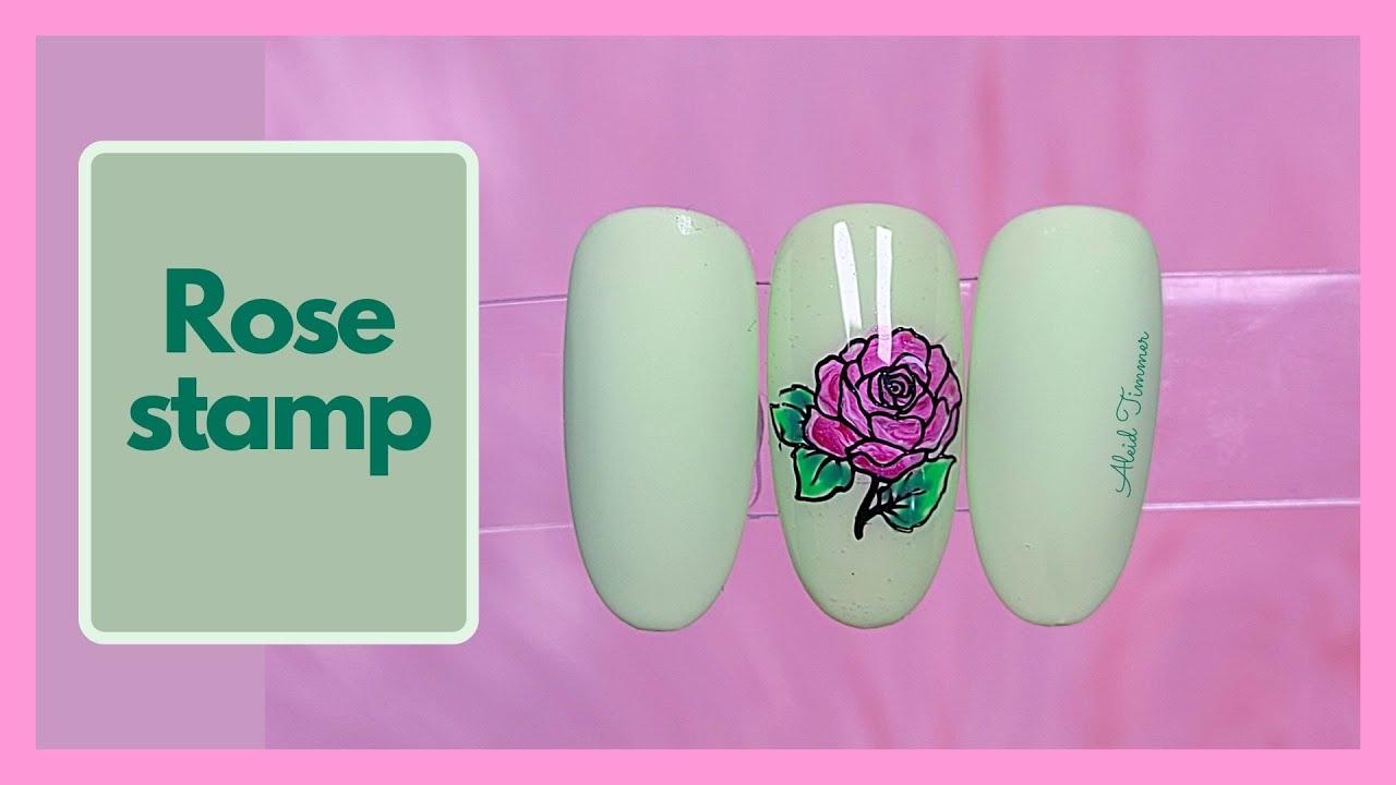 Stamping rose nail design | My own stash - YouTube