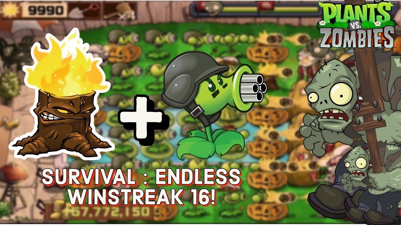 SURVIVAL : ENDLESS WIN STREAK 16! Plants Vs Zombies MOD Full Strategy ...