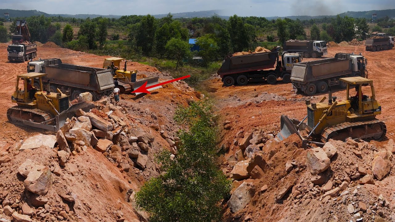 Ability Really Great! Technique Team Operator Skill Bulldozer Pushing ...