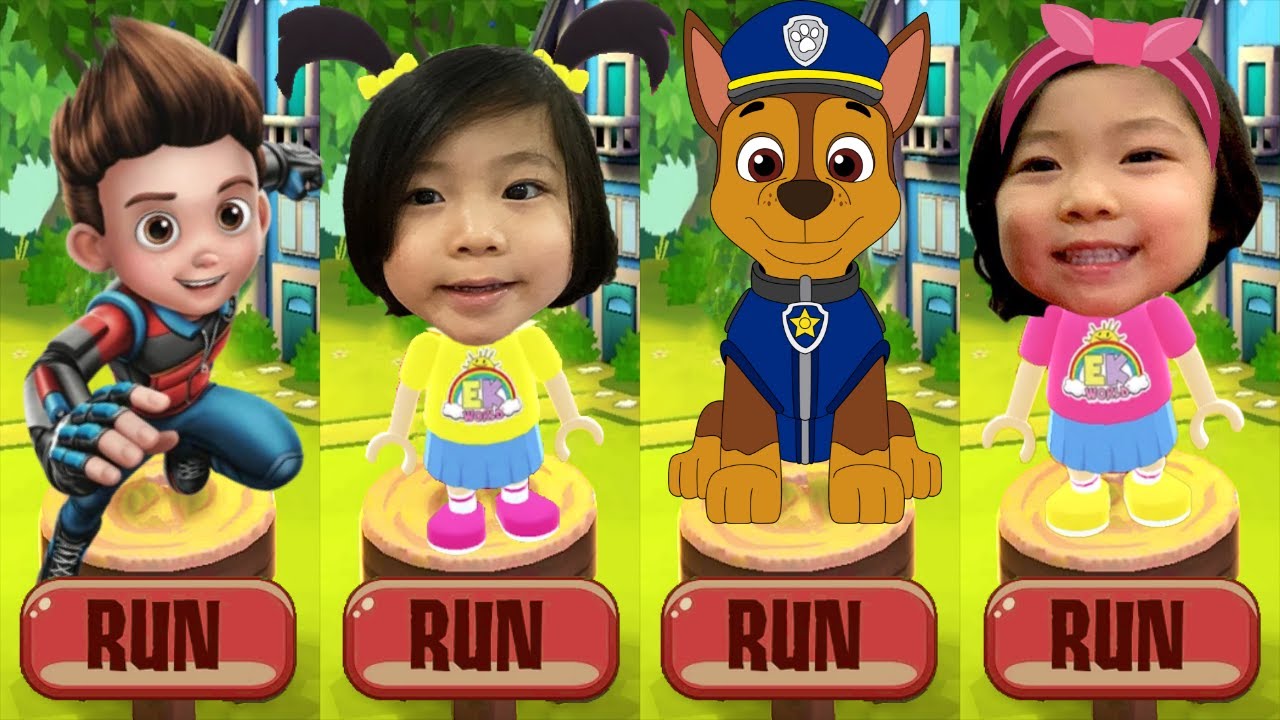 Tag with Kaji Sisters Emma and Kate vs PAW Patrol Ryder and Chase - Run ...