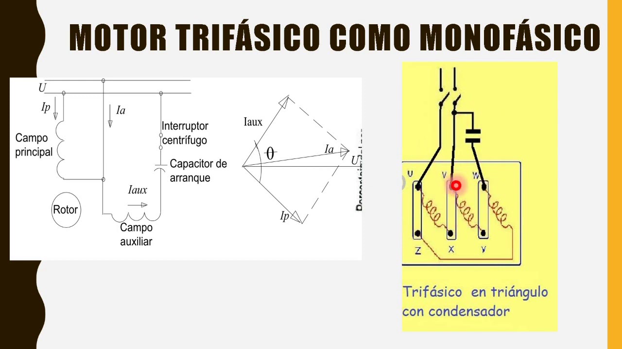ARRANQUE DE UN MOTOR TRIFÁSICO CON LÍNEA MONOFÁSICA - YouTube