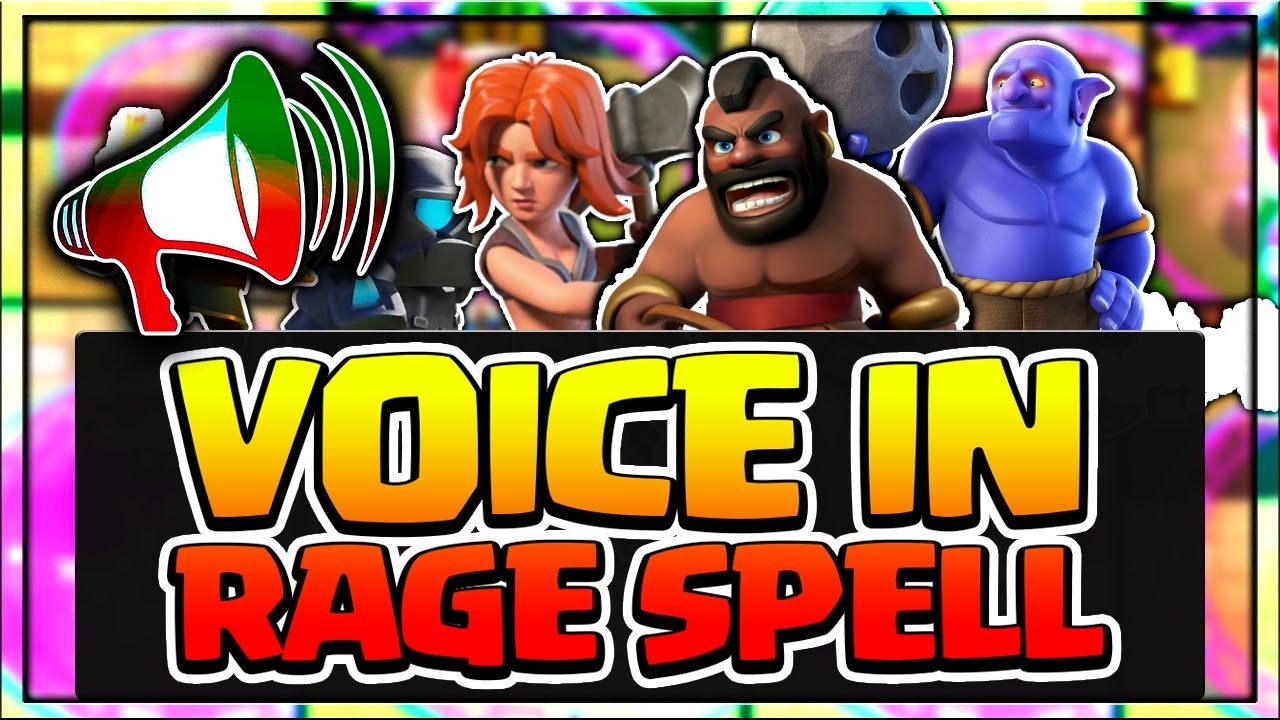 TOP 10 FUNNY VOICE OF CARDS IN RAGE SPELL || CLASH ROYALE RAGE SPELL ...