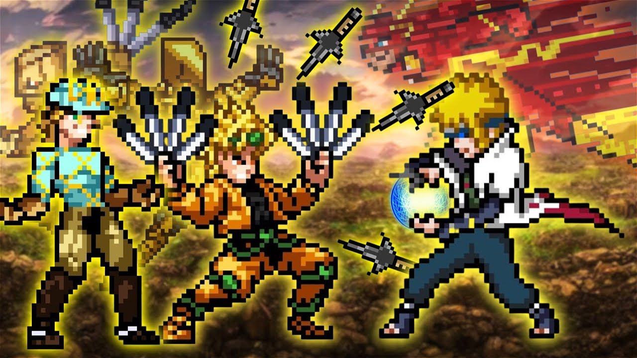 Flash & Minato (all forms) Vs Diego AU & DIO in Jump Force Mugen - YouTube