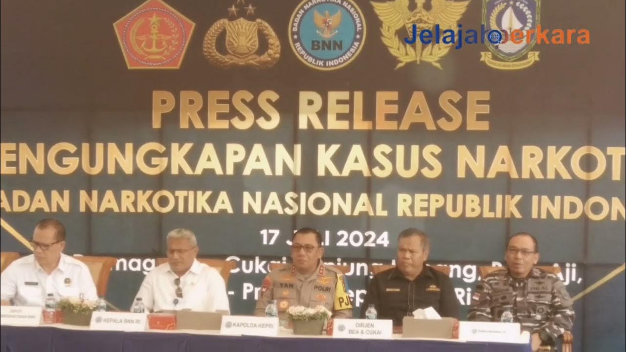 Press Release Pengungkapan Kasus Narkotika,BNN RI ,di Dermaga Bea Cukai Batam.Rabu,17/7/2024 ...