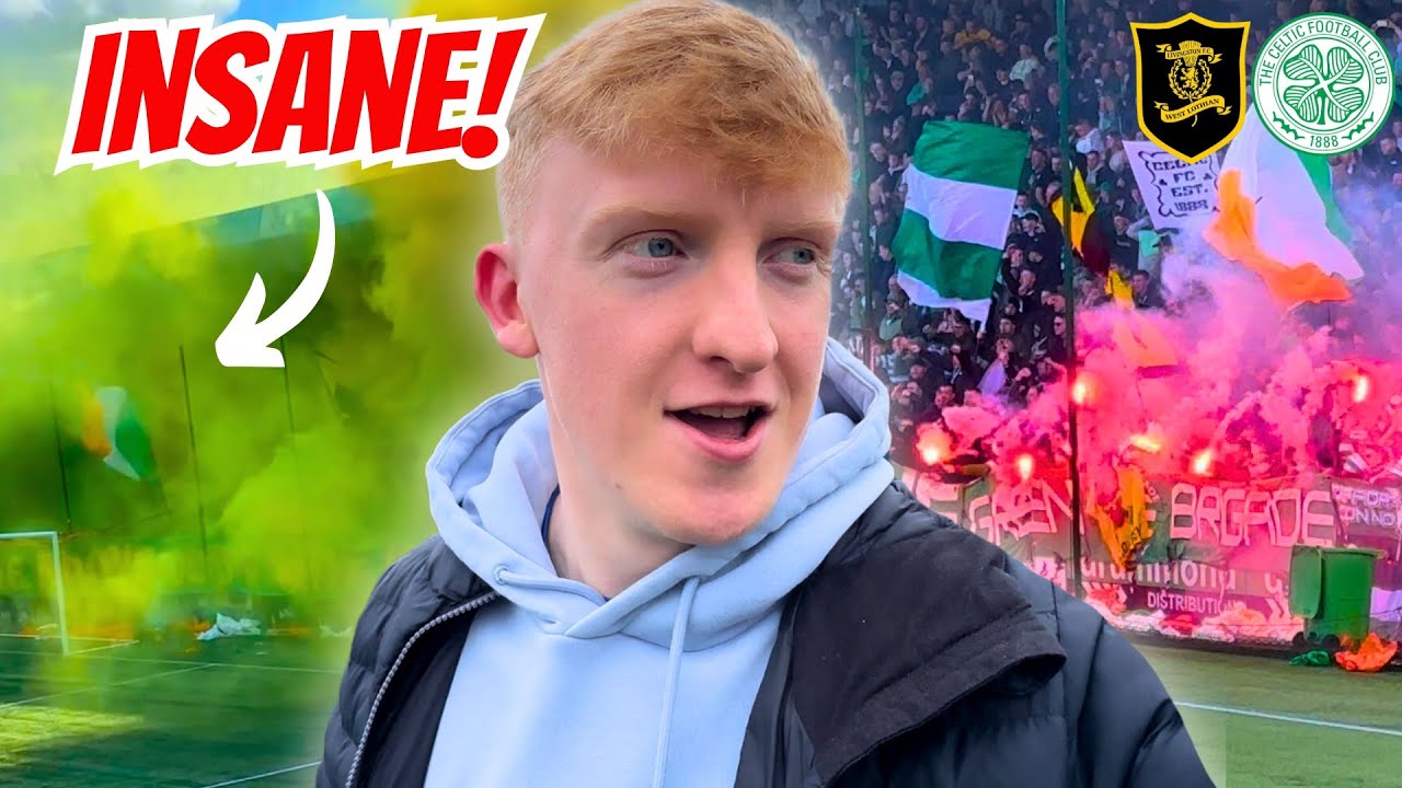 Celtic Fans Go PYRO CRAZY After Going TOP v Livingston! 🤯 - YouTube