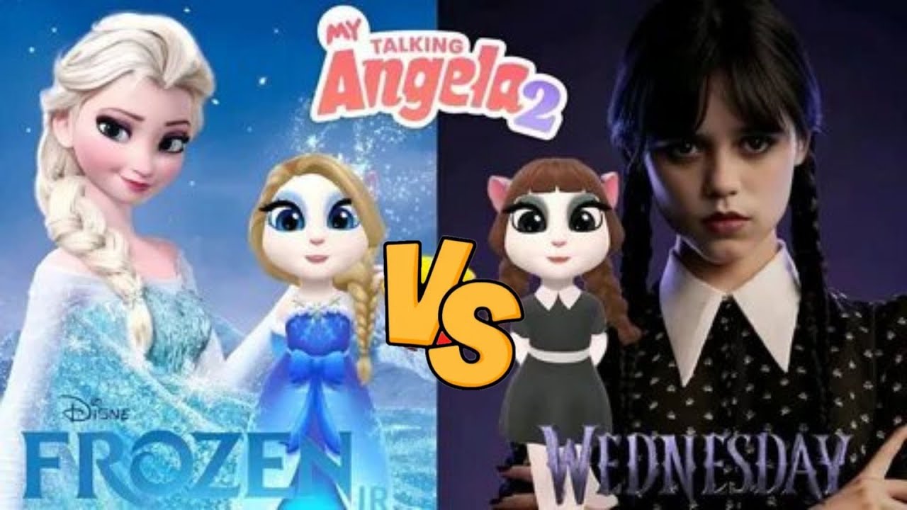 who Will Prevail Frozen Elsa ️ Vs Wednesday Addams My Talking Angela 2 ...
