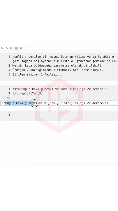 Python String Metotları Rsplit Python String İşlemleri Coding Programming Python Youtube