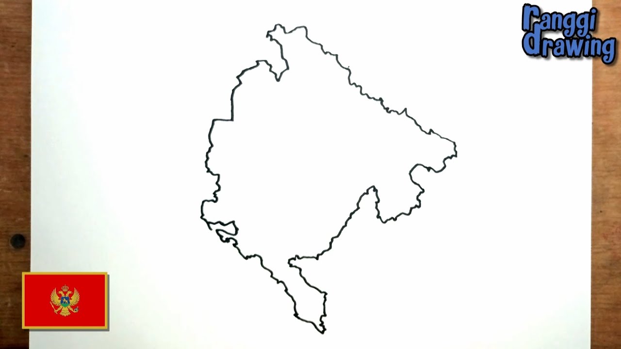 How to Draw Map of Montenegro - YouTube