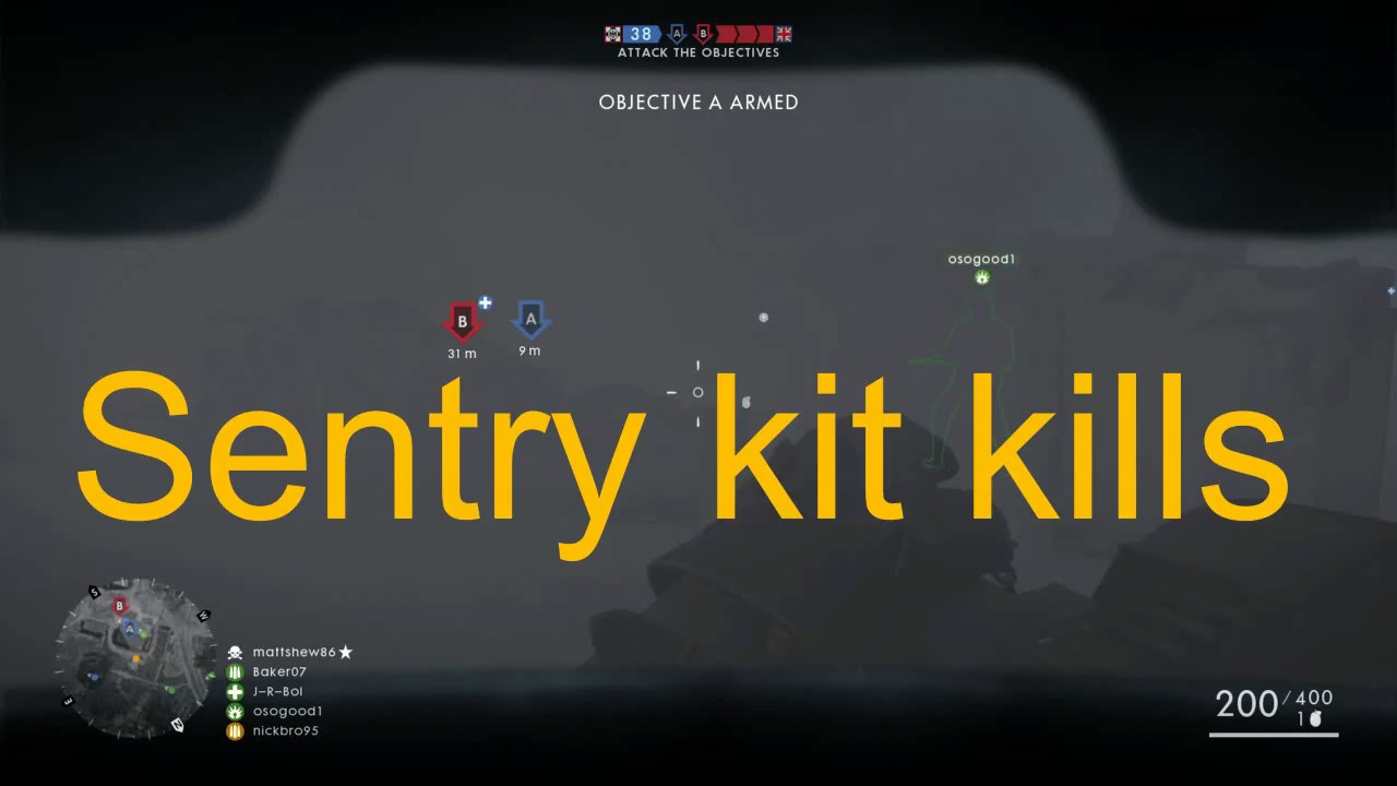 Battlefield 1 - Sentry kit kills - YouTube