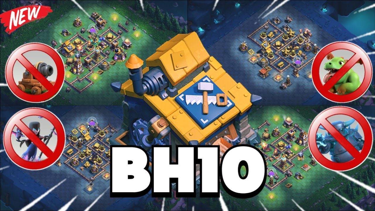 BEST-10 BUILDER HALL 10 WITH LINK + REPLAY || BH10 +5500 TROPHY BASE ...