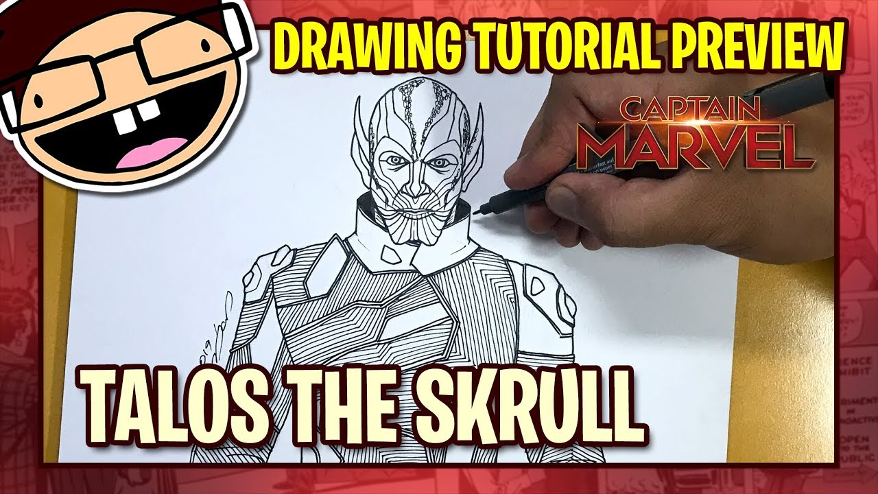 [PREVIEW] How to Draw TALOS the SKRULL (Captain Marvel) | Tutorial Time ...