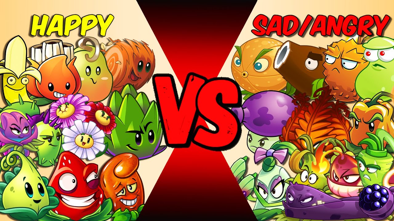 All Plants HAPPY vs SAD ANGRY - Who Will Win? - PvZ 2 Team Plant vs ...