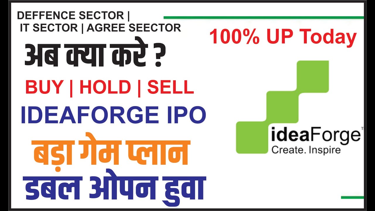 100% Up #ideaforge IPO का धमाकेदार खुला | अब क्या करे hold buy sell ? # ...