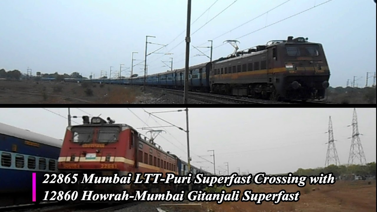 22865 Kurla LTT🔄Puri Superfast Express cross 12860 Howrah🔄Mumbai ...