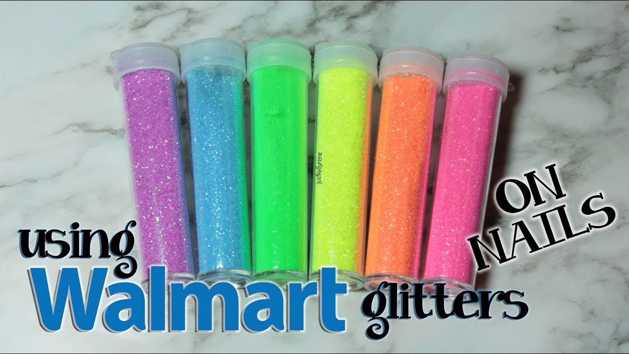 Using Walmart glitters on nails ♥justkellyrene - YouTube