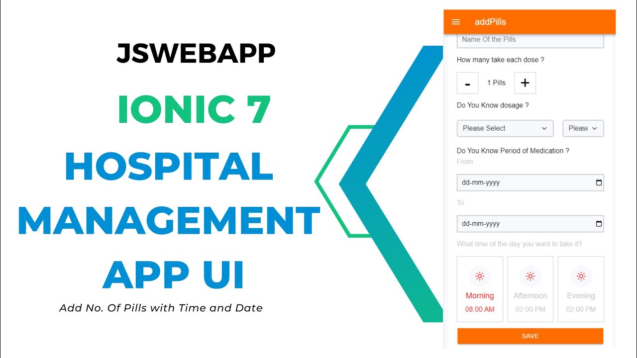Ionic 7 UI Template Hospital Managment App | Add Pills - YouTube