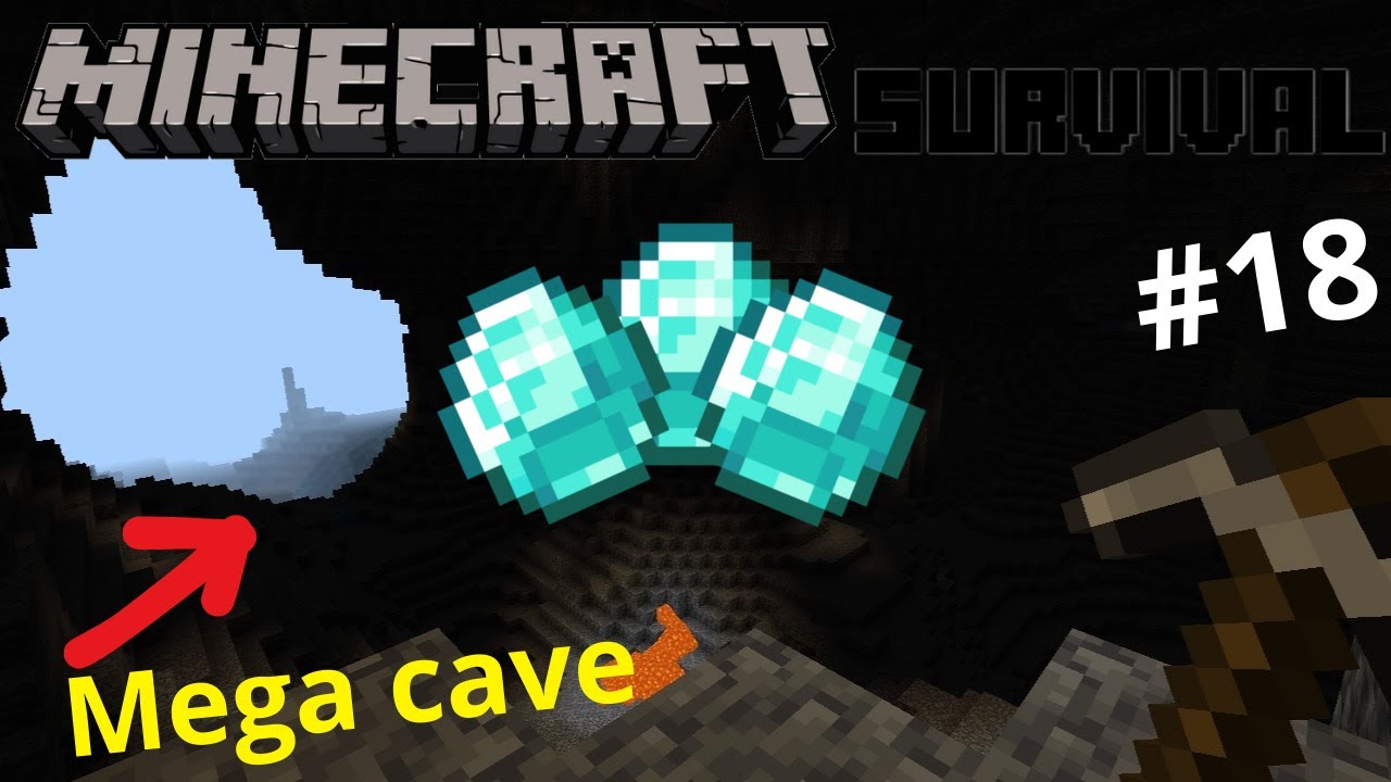 Minecraft Survival #18: DIAMONDS GEVONDEN IN MEGA CAVE! - YouTube