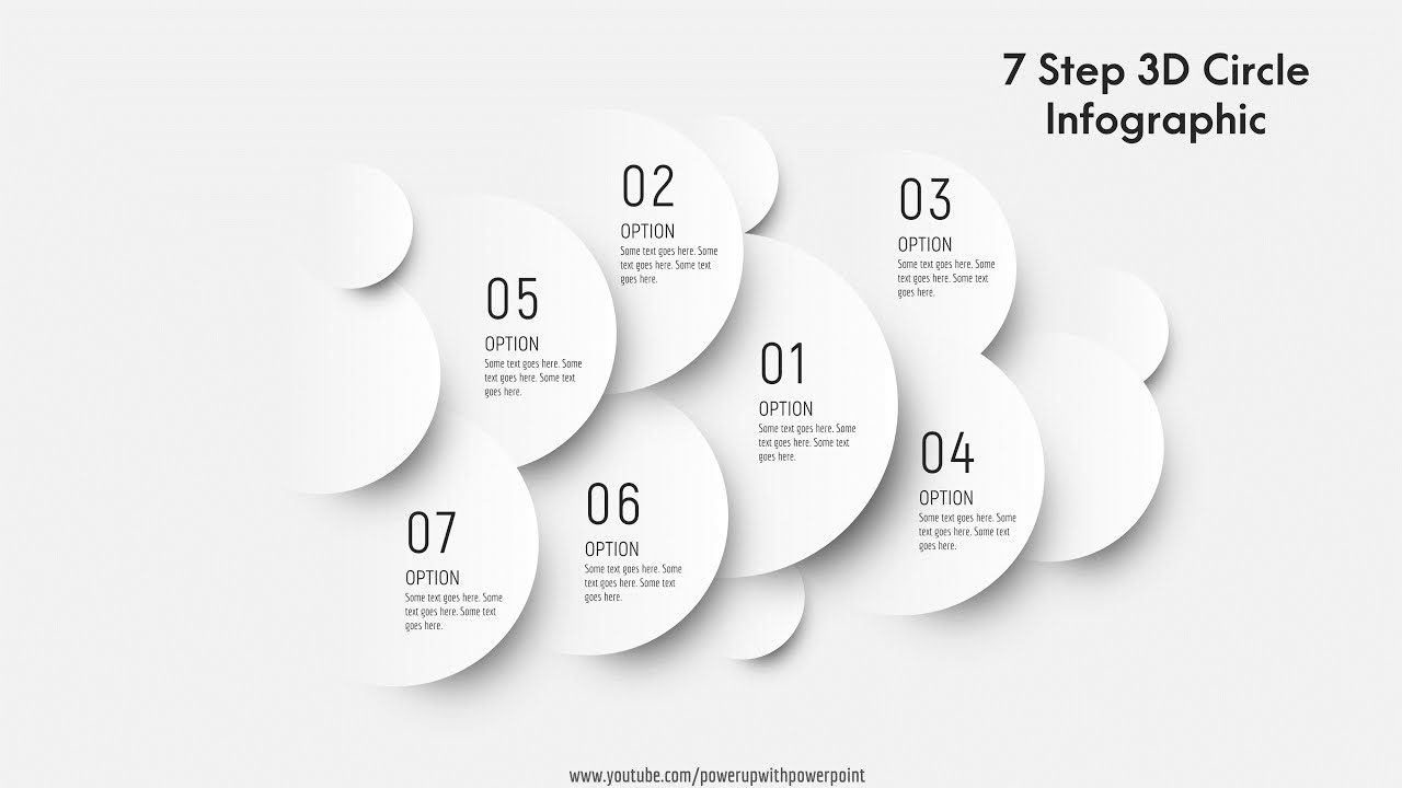 20.[PowerPoint] Create 7 Step 3D Shadow effect Circlular Design|Vector ...