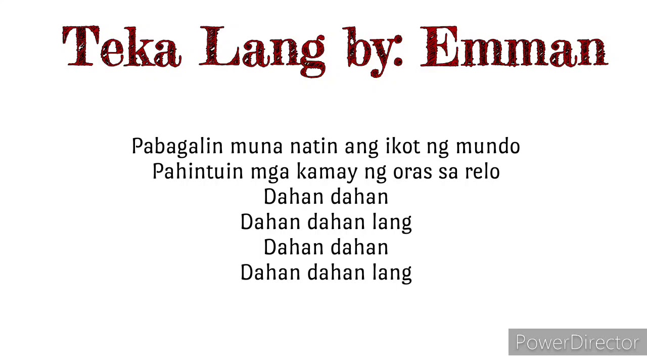 Teka Lang with lyrics by: Emman - YouTube