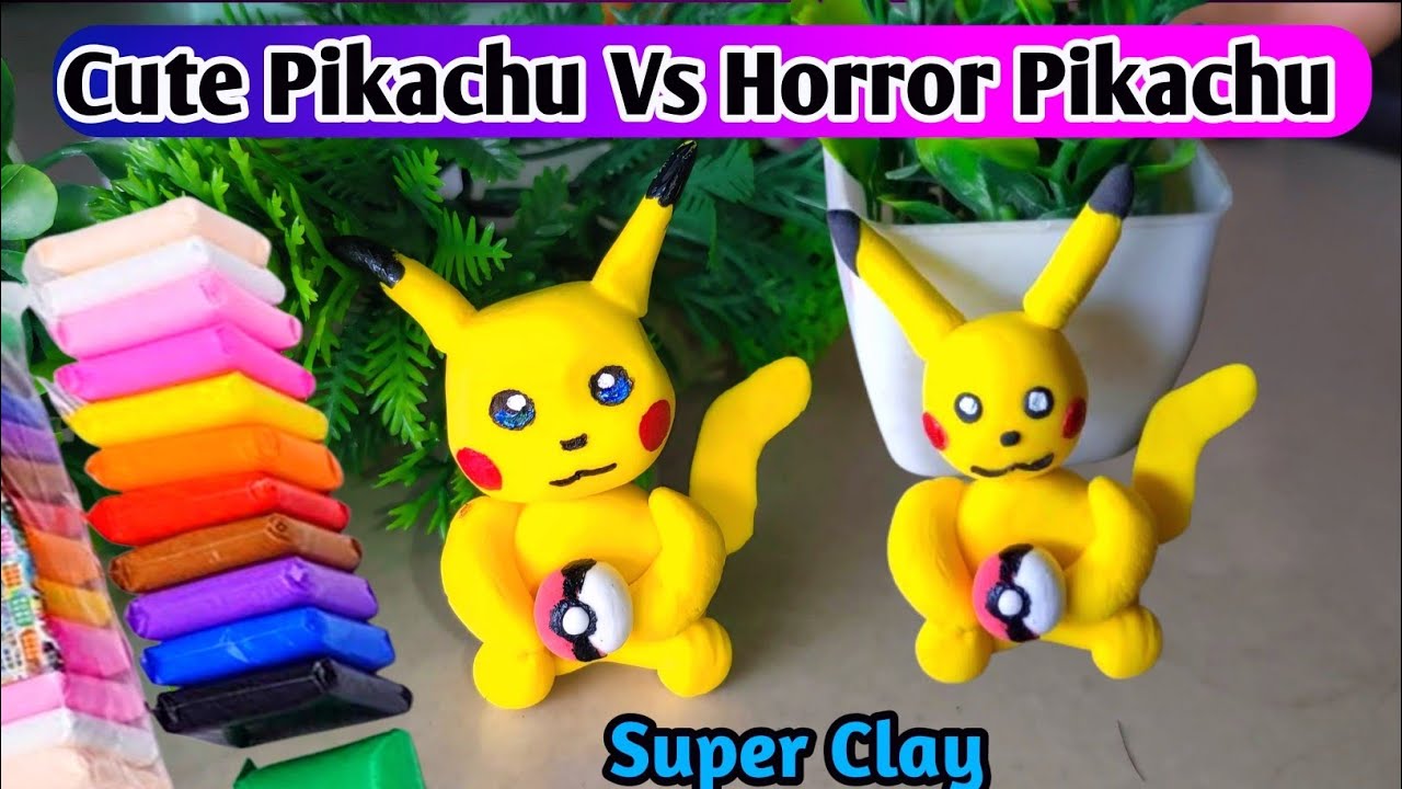 Cute Pikachu Vs Horror Pikachu making with clay|How To Make Cartoon ...