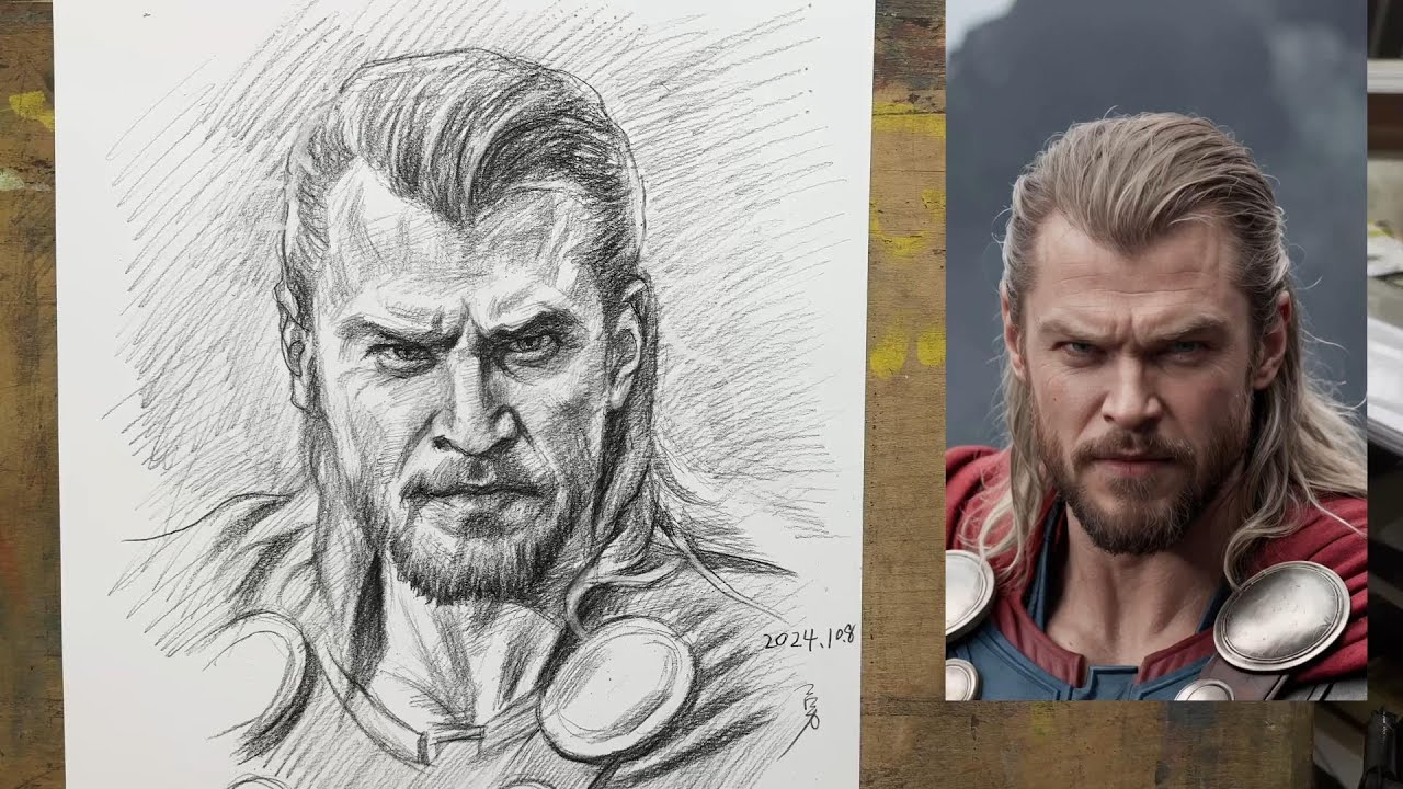 唐纳德·特朗普-雷神炭笔肖像Donald Trump - Thor Charcoal Portrait - YouTube