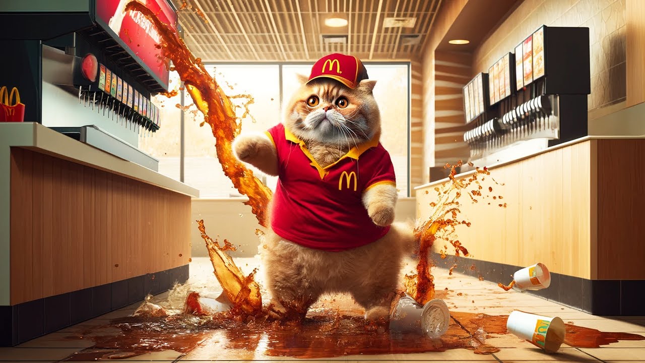 Cat Worked at McDonald's (& Shocking Things He Did) 🐱🍔 #cat #funnycats ...