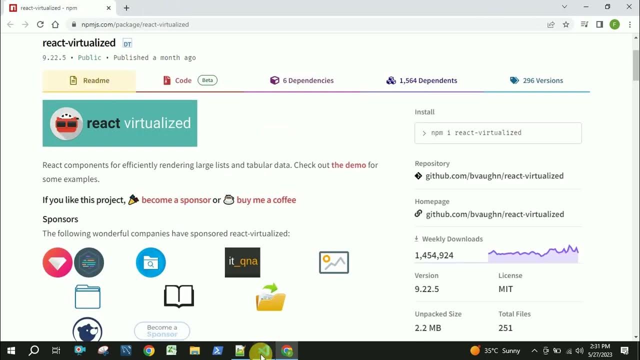 React Integrations - react-virtualized package - YouTube