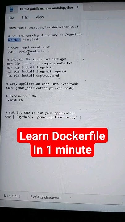 Learn Creating Dockerfile in one minute #shorts #viral #docker # ...
