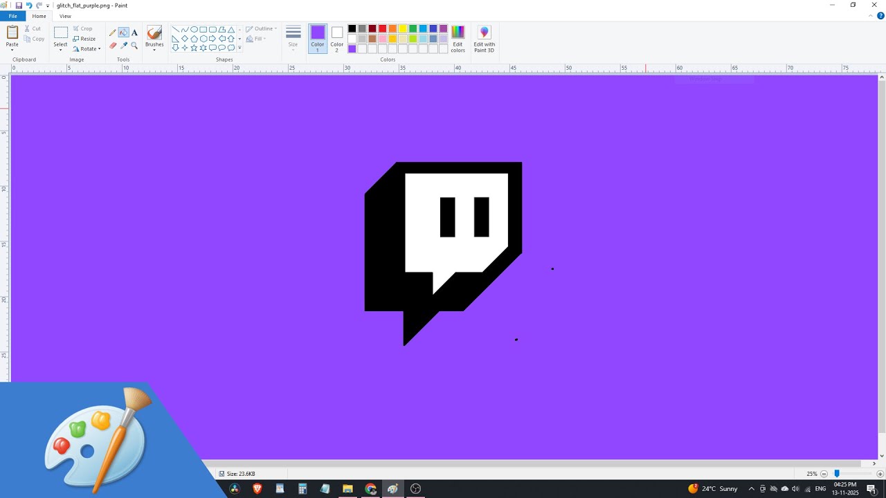 How to draw TWITCH logo using MS Paint - YouTube