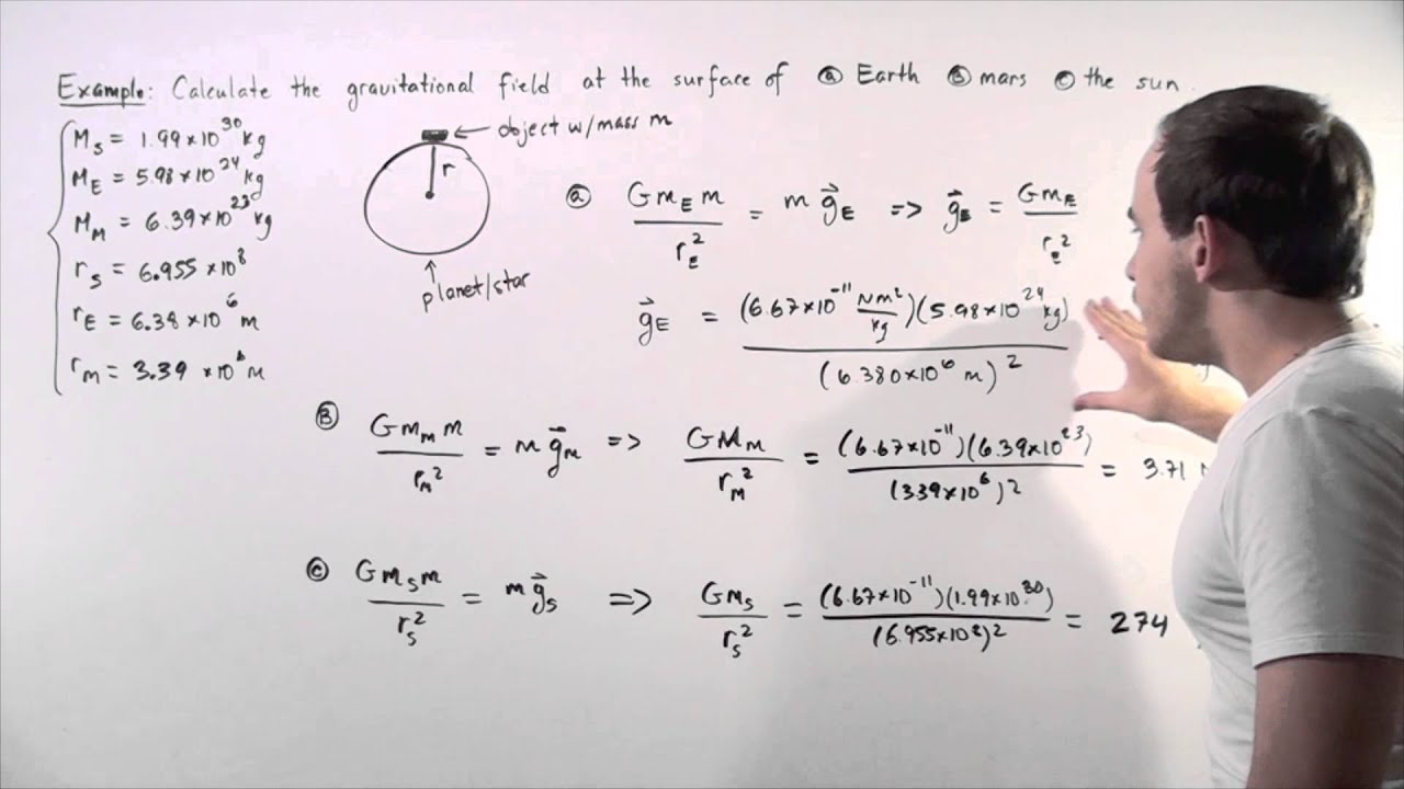 Law of Universal Gravitation Example # 2 - YouTube