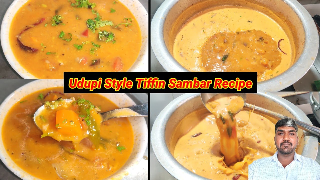 Udupi Style Tiffin Sambar Recipe | Karnataka Food Recipe in Tamil ...