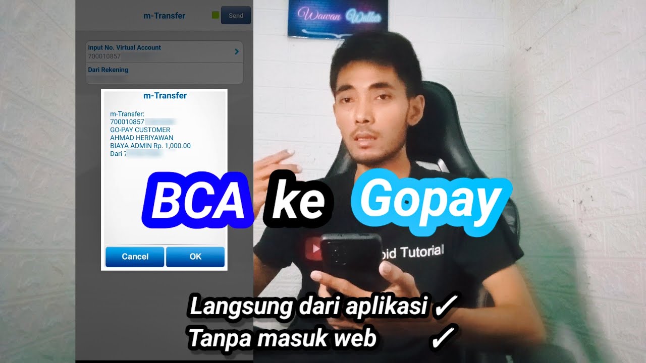 Cara Transfer BCA ke Gopay lewat m-banking BCA - YouTube