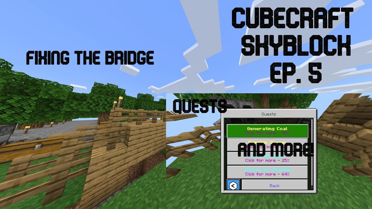 Fixing the bridge, Quests, and more![Cubecraft Skyblock(Ep. 5)] - YouTube