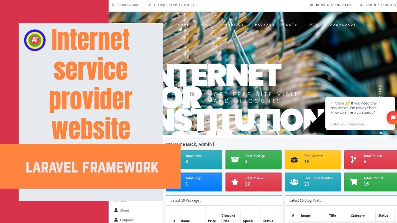 Create a professional broadband internet service provider website ...