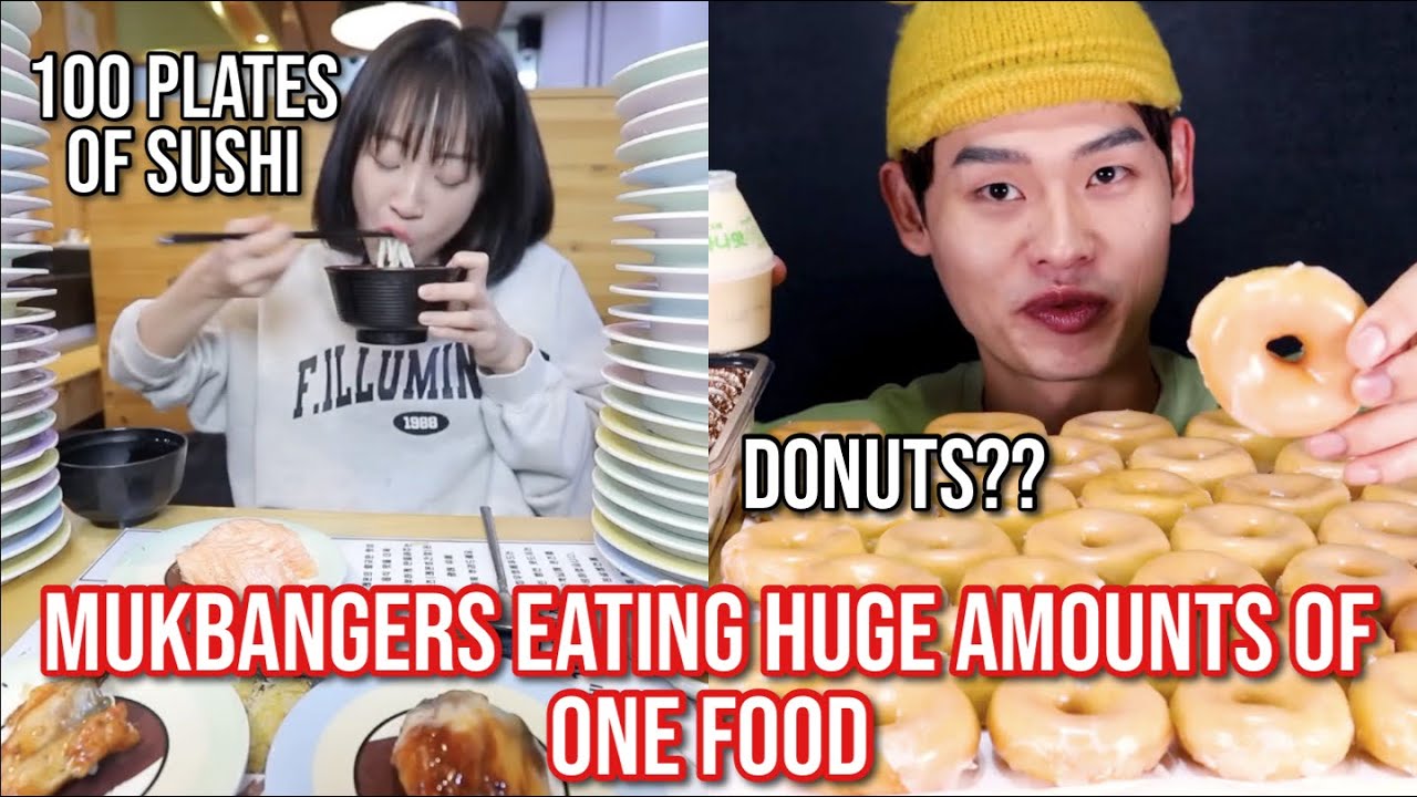 mukbangers eating HUGE amounts of ONE food - YouTube