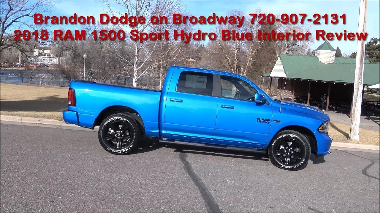 2018 RAM 1500 Sport Hydro Blue Interior Review Denver Littleton - YouTube