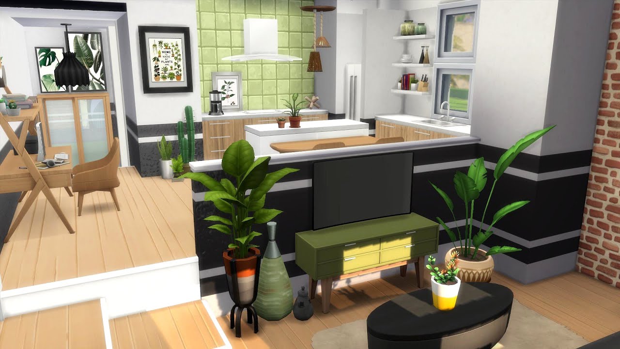 OPEN PLAN FOR ONE NO CC | The Sims 4 | Speed Build - YouTube