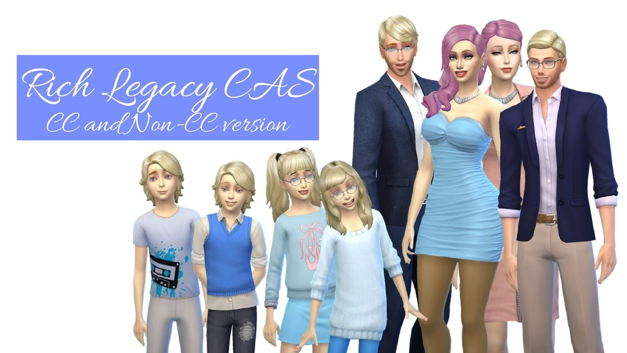 The Sims 4 Rich Legacy CAS [CC and No CC] - YouTube
