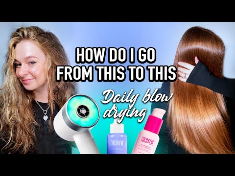 HOW I STYLE MY NATURALLY WAVY HAIR STAIGHT & SHINY ~ Blowout Routine