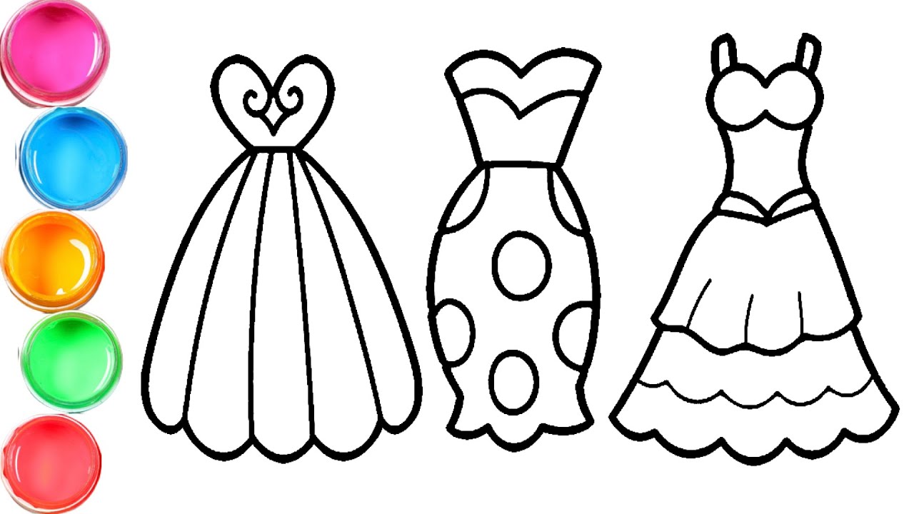 Drawing a Dresses | Draw and Color Magic | Learn to Draw Beautiful ...