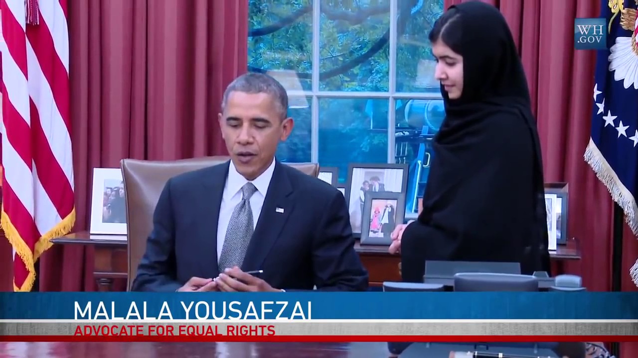Obama meets Malala at Washington D.C - YouTube