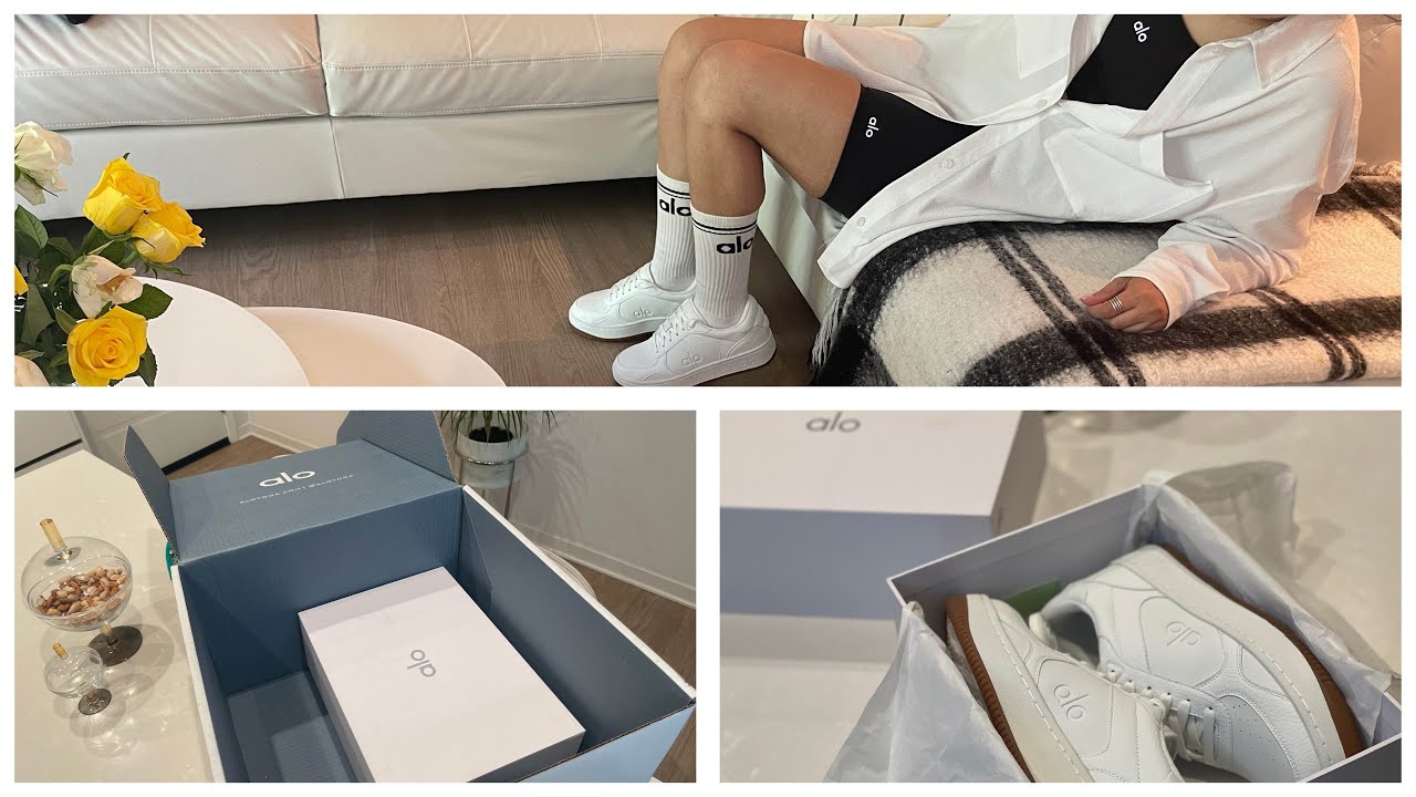 Vlog | Alo Yoga Haul, Alo x 01 Classic Sneakers Unboxing - YouTube